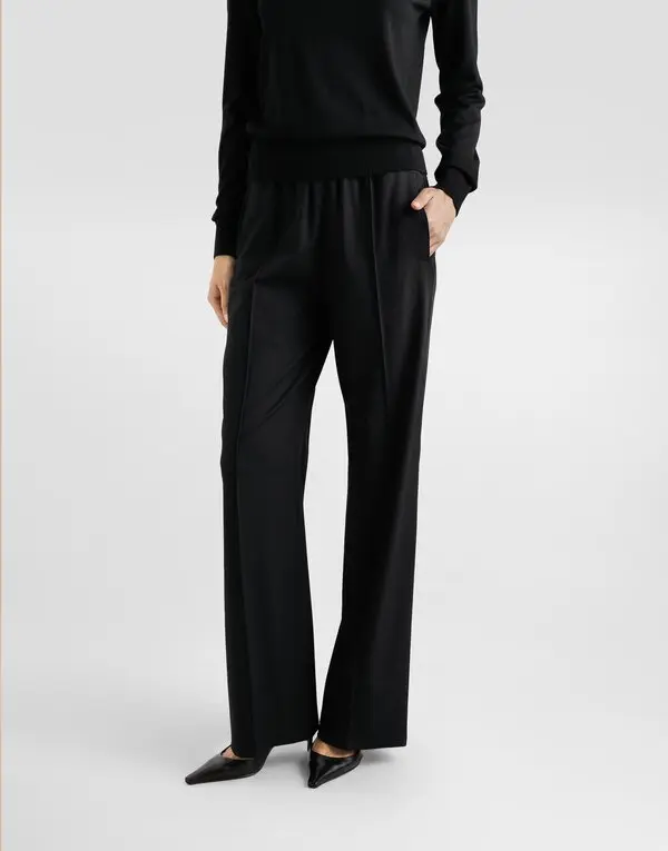 Dolce & Gabbana Technical Woolen Palazzo Jogging Pants