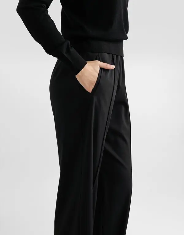 Dolce & Gabbana Technical Woolen Palazzo Jogging Pants