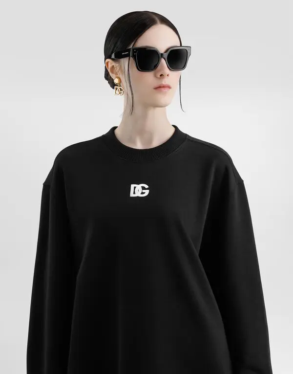 Dolce & Gabbana Cotton Jersey Sweatshirt With Dg Embroidery