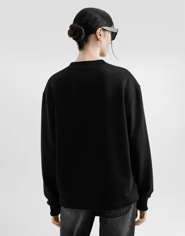 Dolce & Gabbana Cotton Jersey Sweatshirt With Dg Embroidery