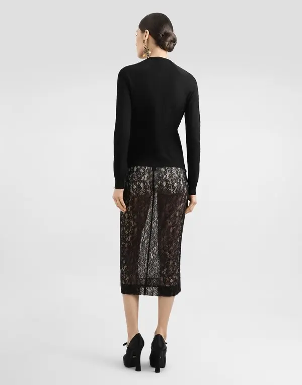 Dolce & Gabbana Floral Lace Dress - Black