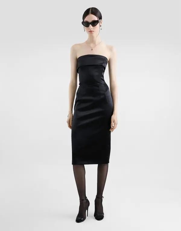 Dolce & Gabbana Satin Corset Sheath Dress