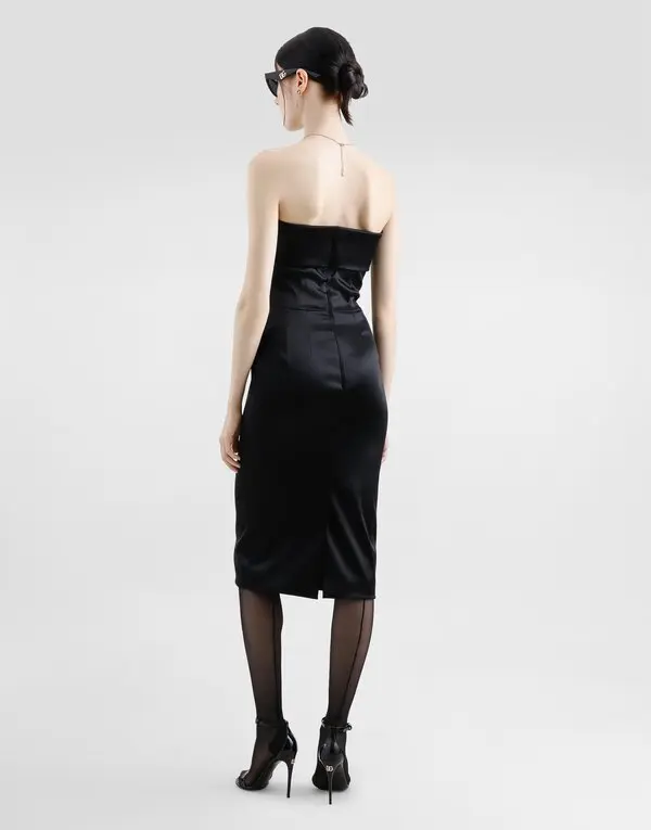 Dolce & Gabbana Satin Corset Sheath Dress