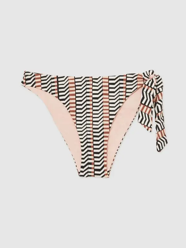 REISS Charlie Chevron-stripe Bikini Bottoms