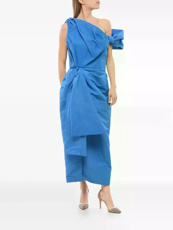 alexander mcqueen dress blue McQueen Draped Silk Corset Dress in Blue