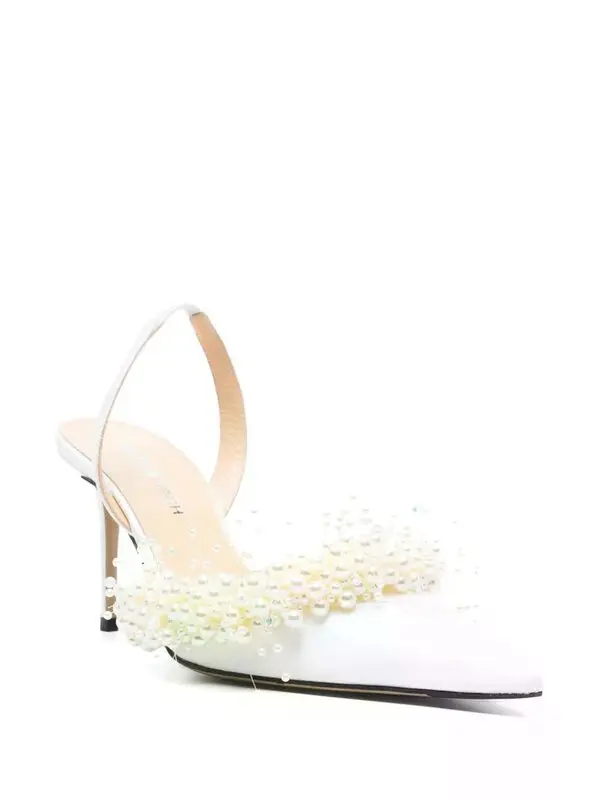 Mach & Mach 80mm Floating Pearl Embellished Pumps