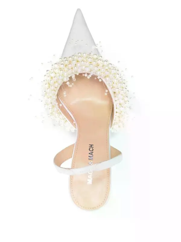 Mach & Mach 80mm Floating Pearl Embellished Pumps