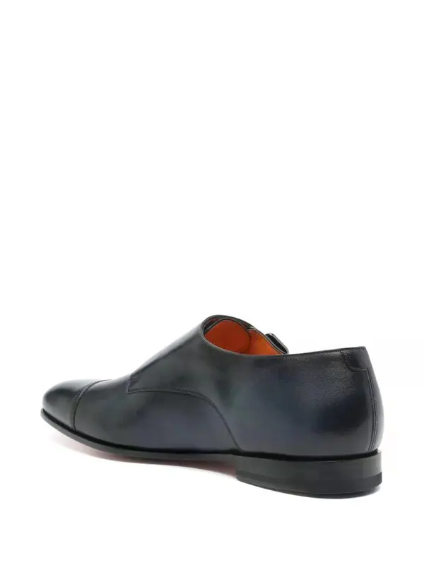 Santoni Leather Monk Strap Shoes