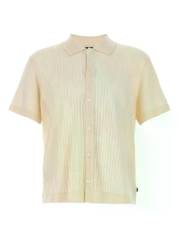 BOSS Ribbed Short-sleeve Shirt - White