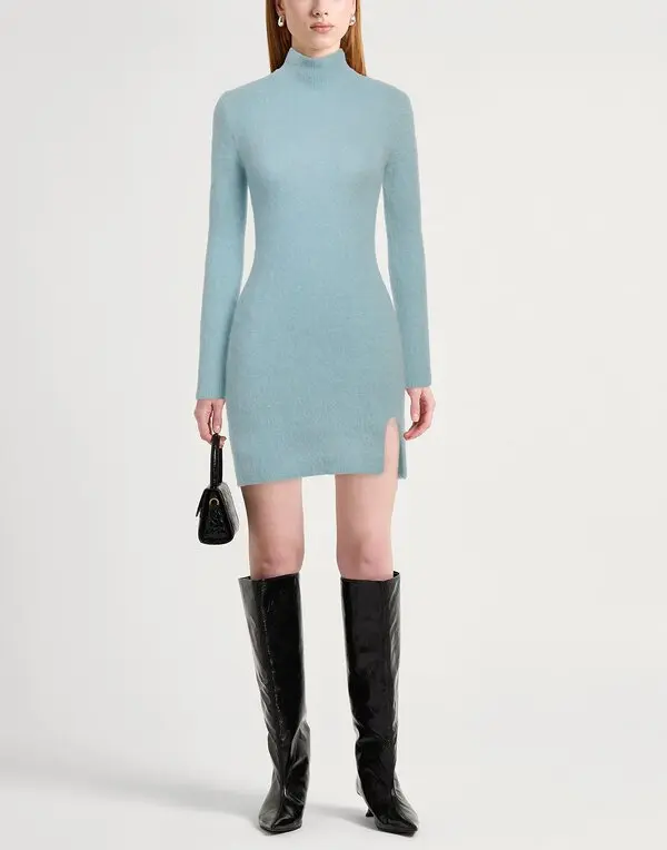 VICOLO Mini Dress Alpaca Wool Blend - Blue