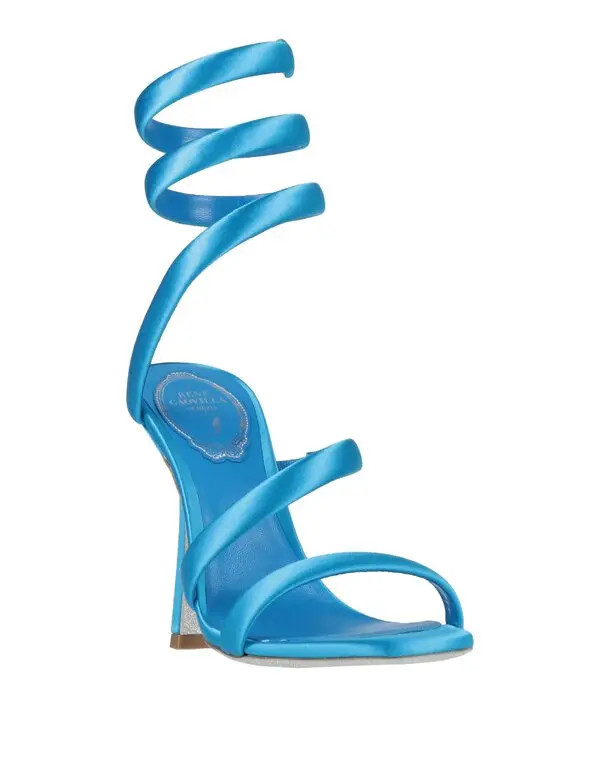 Rene Caovilla Textile Fiber Sandals - Azure