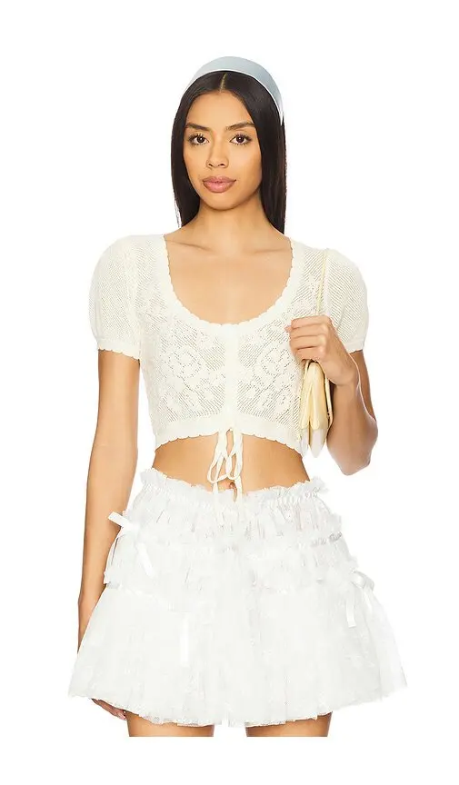 YUHAN WANG Rose Knitted Puff Top