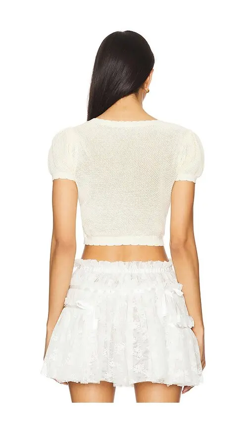YUHAN WANG Rose Knitted Puff Top