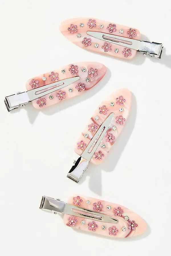 Emi Jay Popstar Hair Clips Set Of 4 - Strawberry Crepe  display picture 1
