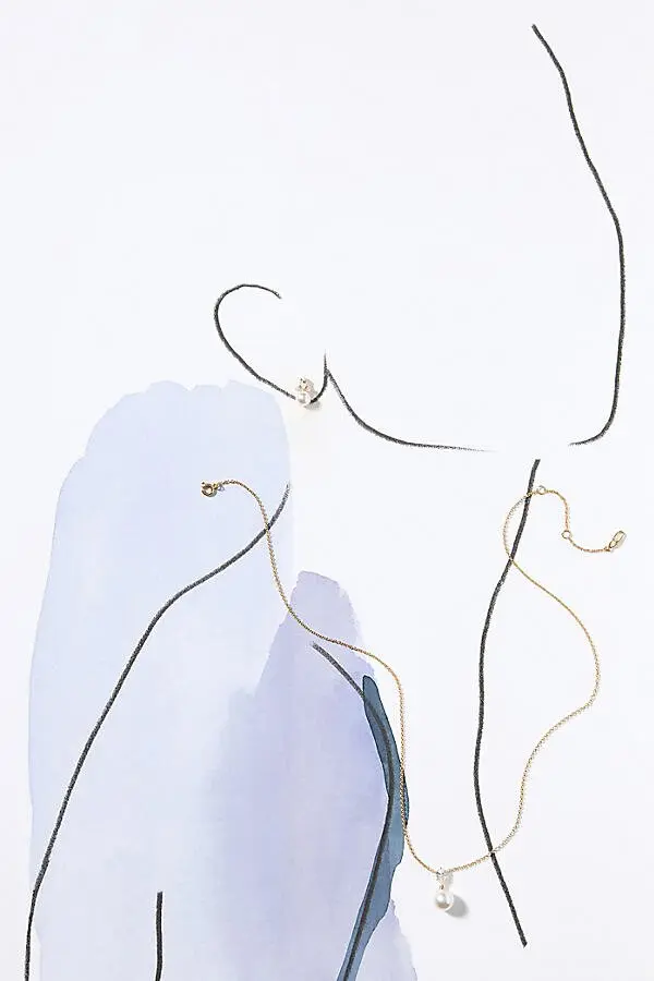Nadri Pearl Pendant Necklace And Earrings Set