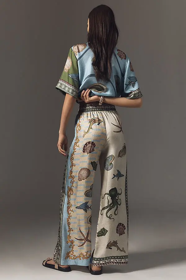 ALEMAIS Bath House Wide-leg Silk Pants