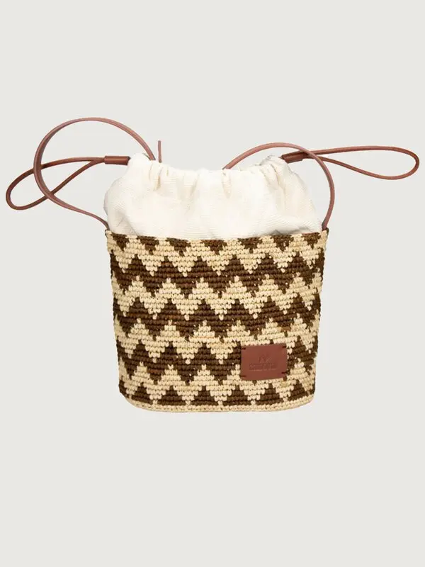 Missoni Raffia Bucket Small - Natural/brown Raffia