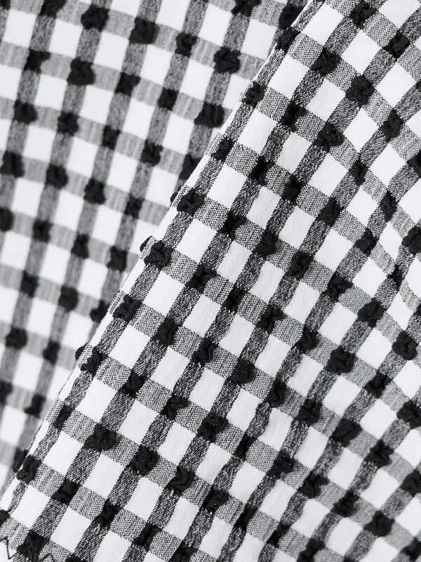 RÓHE Gingham Seersucker Bralette - Gray