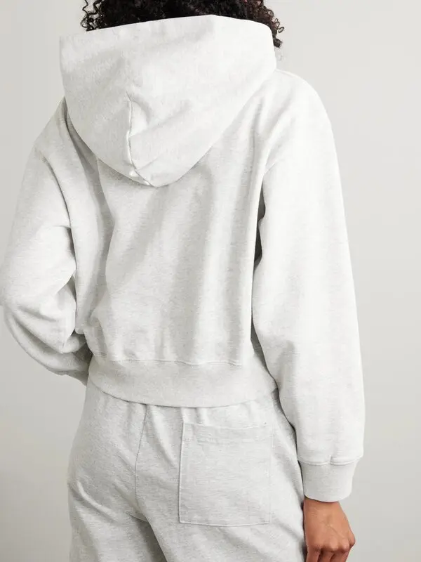 SPORTY & RICH Varsity Crest Cotton-jersey Hoodie