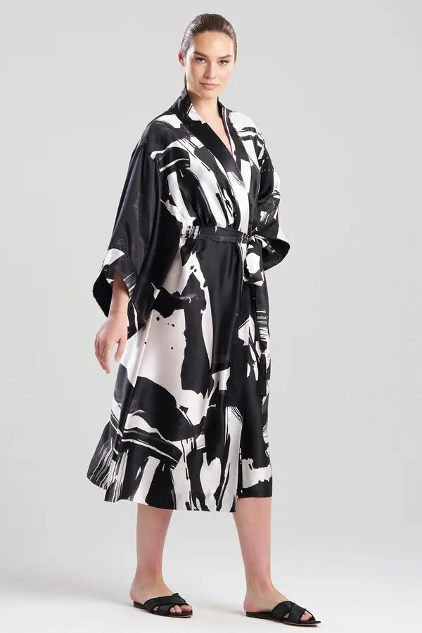 Natori Shodo Silk Robe - Black