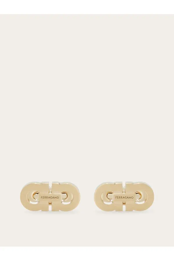 FERRAGAMO Double Gancini Cufflinks - Gold
