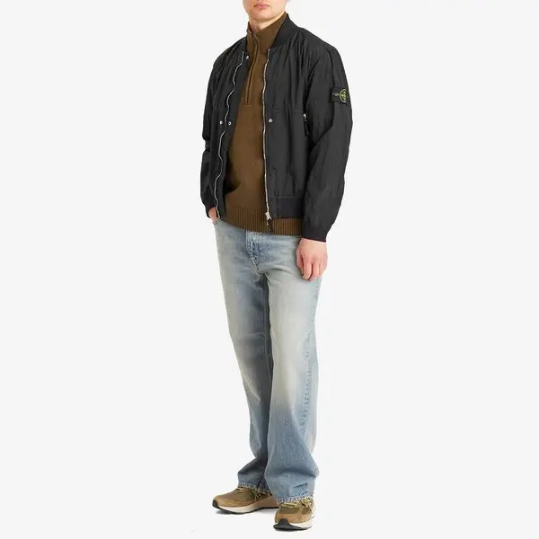 Stone Island Nylon Metal Watro-tc Econyl Bomber Jacket - Black