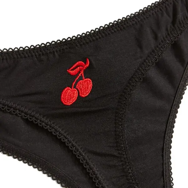 FRUITY BOOTY Commando Thong - Black