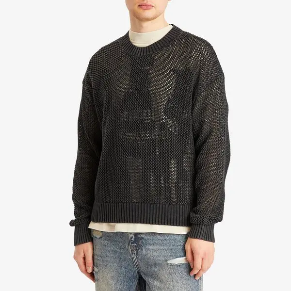 REPRESENT Open Gauge Knit Sweater - Jet Black