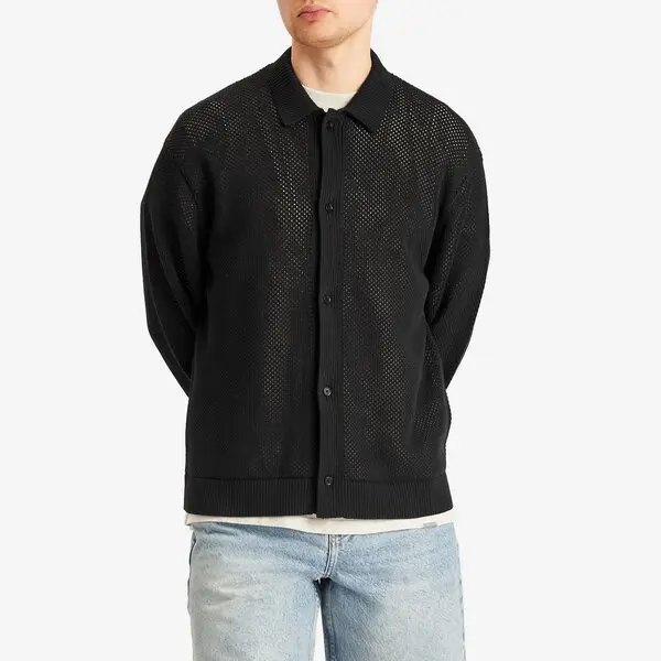 REPRESENT Long Sleeve Mesh Knit Shirt