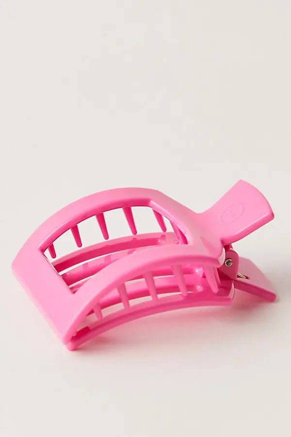 TELETIES Flat Square Claw Clip - Paradise Pink