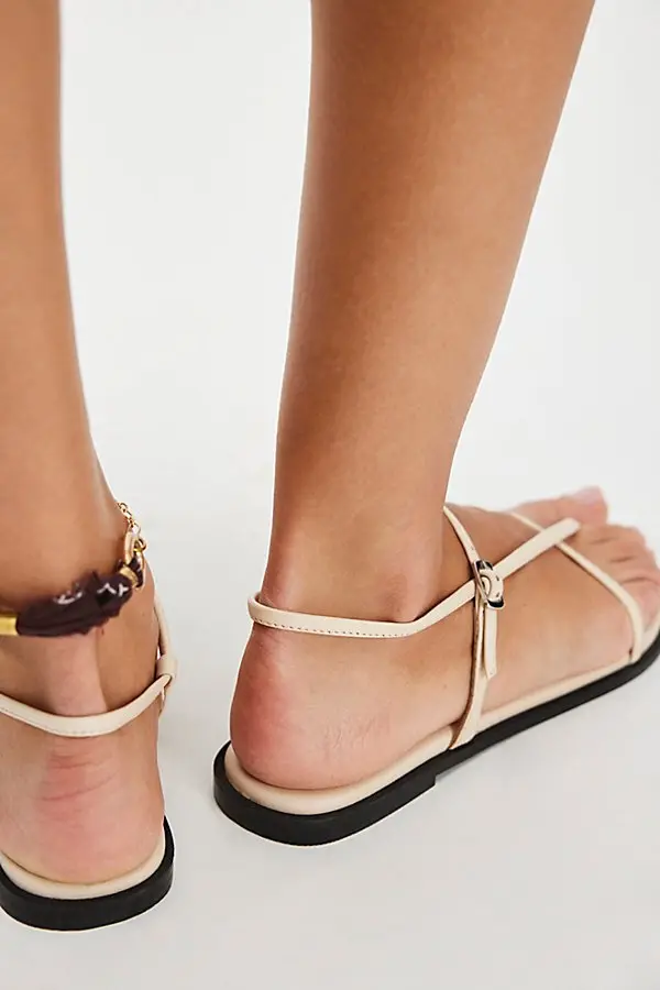Free People Corsica Strappy Sandals - Bone