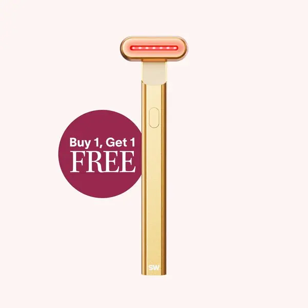 SOLAWAVE 4-in-1 Radiant Renewal Skincare Wand With Red Light Therapy - Gold