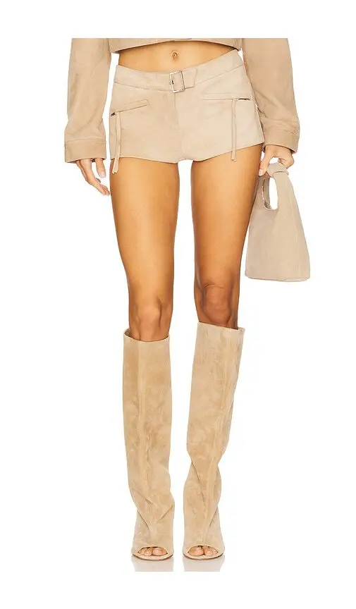 LAMARQUE Winona Suede Short - Sand