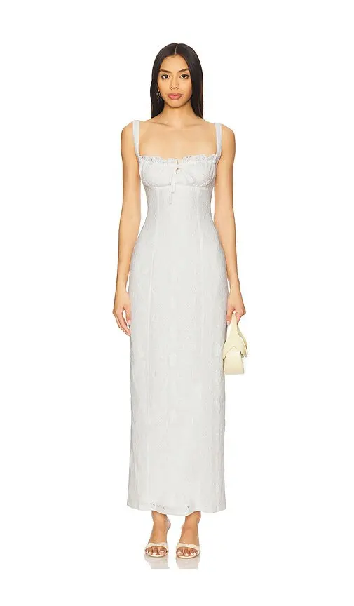lainey gold satin maxi dress Miss Circle Women Lainey White Satin Sequin Pearls Beaded Maxi Dress