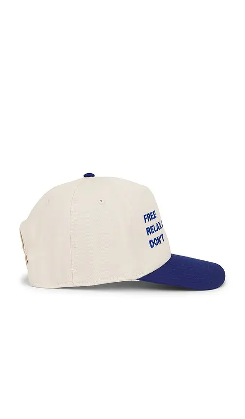 FREE & EASY Trifecta Two Tone 5 Panel Snapback Hat - Natural & Royal