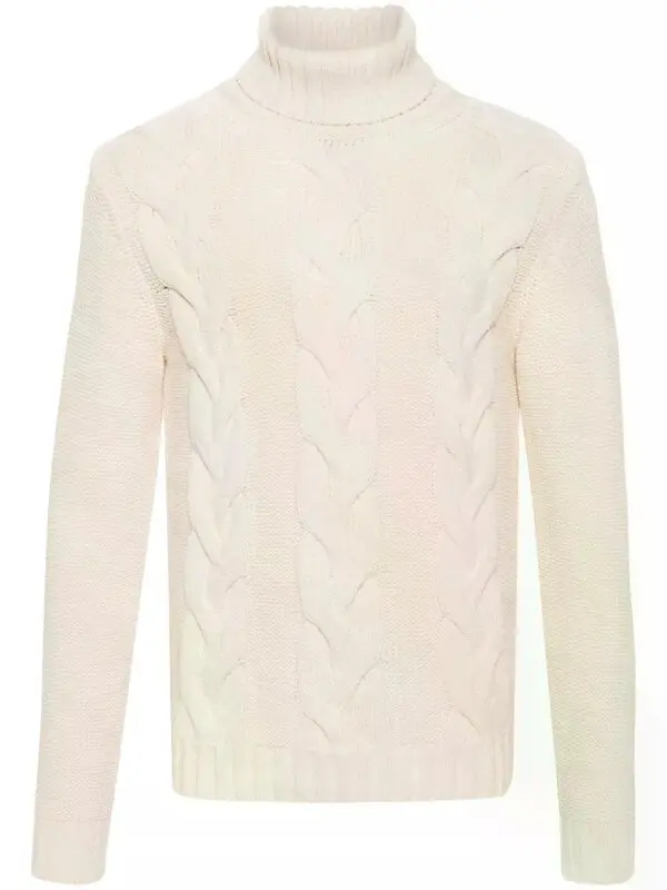 K-WAY Cable-knit Roll-neck Jumper - Neutrals