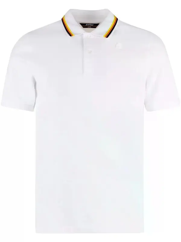 K-WAY Striped-collar Polo Shirt - White