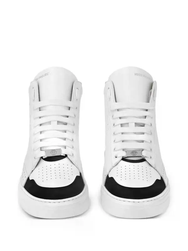 Philipp Plein Hexagon Leather Sneakers - White