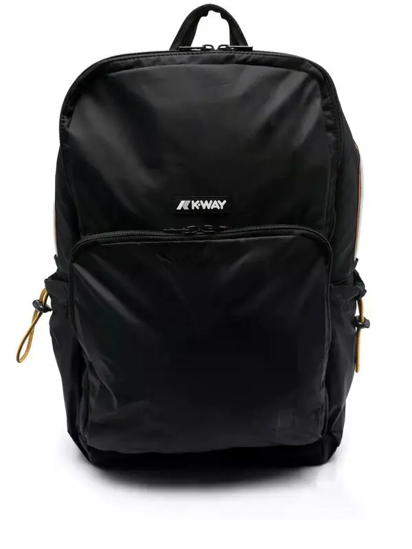 K-WAY Logo-patch Ripstop Padded Backpack - Black