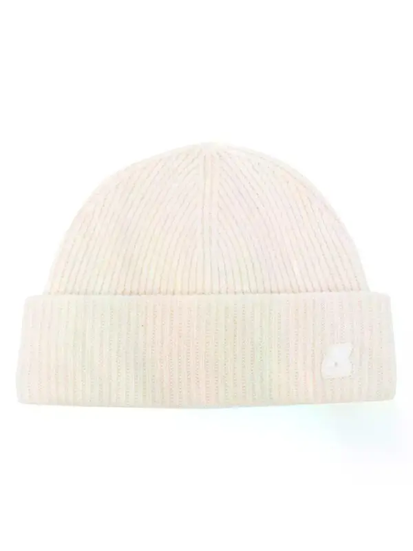 K-WAY Logo-patch Wool Beanie - Neutrals
