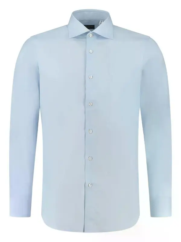FINAMORE 1925 Travel Button-up Shirt - Blue