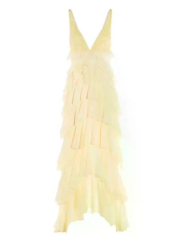 Elisabetta Franchi Layered Maxi Dress - Yellow