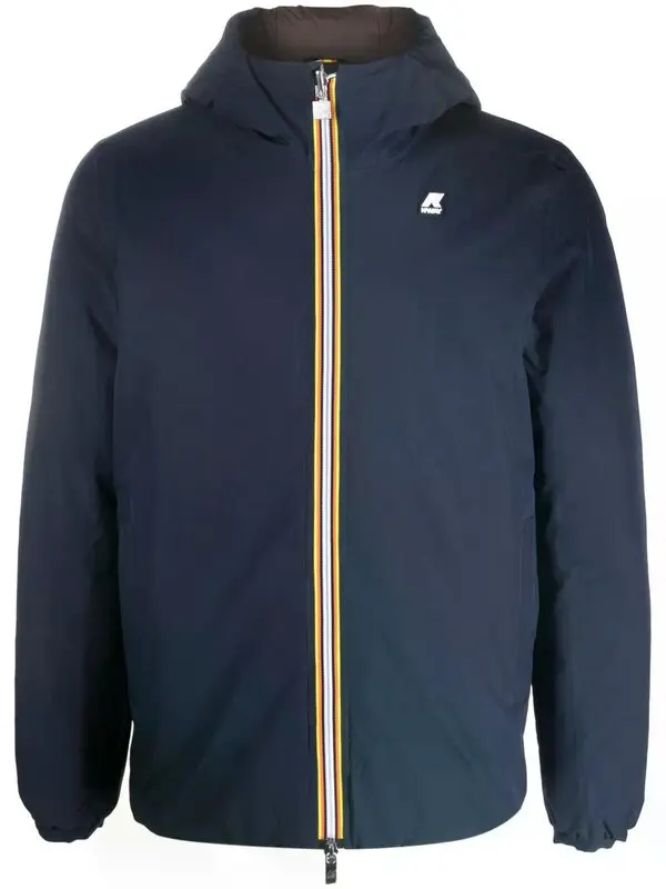 K-WAY Reversible Logo-appliqué Down Jacket - Blue