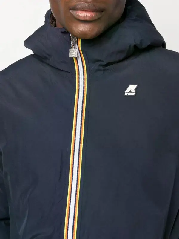 K-WAY Reversible Logo-appliqué Down Jacket - Blue