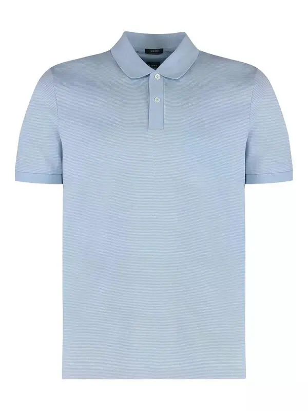 BOSS Parlay Textured Polo Shirt - Blue