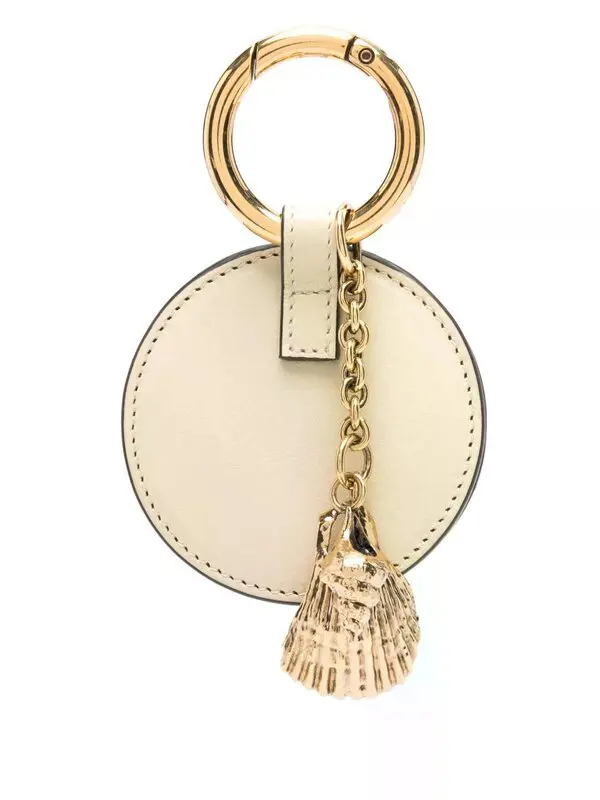 Chloé Mirror-detail Leather Keyring - Gold