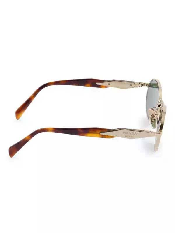Prada Oval-frame Sunglasses - Gold