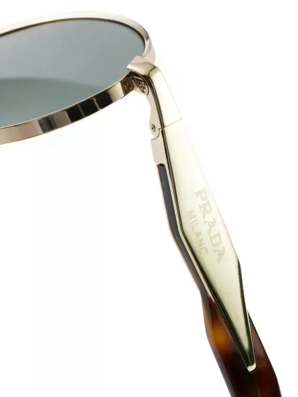 Prada Oval-frame Sunglasses - Gold