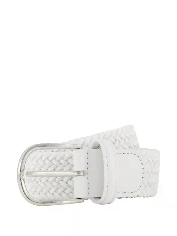 Anderson's Woven Leather Belt - White