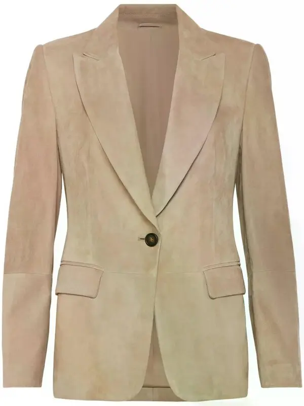 Brunello Cucinelli Suede Blazer - Neutrals
